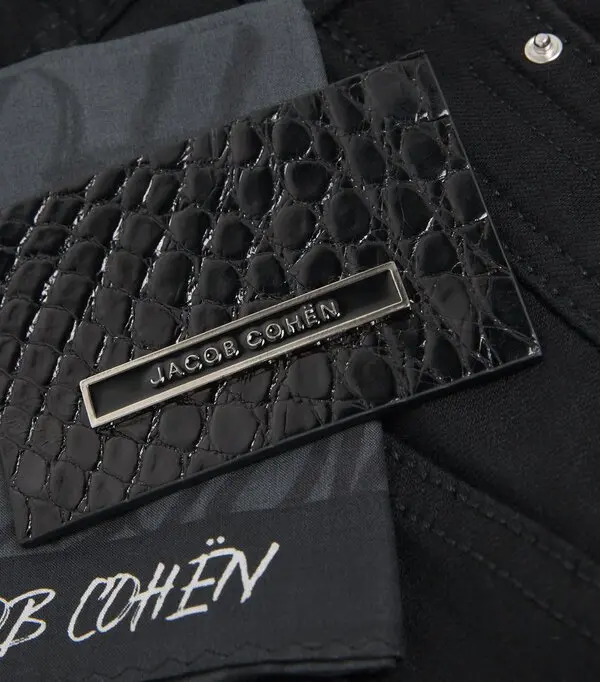 Jacob Cohen Limited Edition Crocodile Patch Slim Jeans - Black