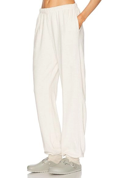 Eterne Boyfriend Lightweight French Terry Pocket Sweatpant - Bone