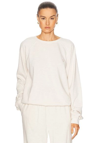 Eterne Oversized Lightweight French Terry Raglan Sweatshirt - Bone