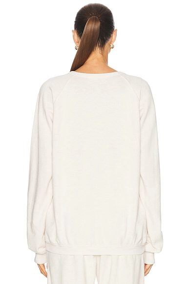 Eterne Oversized Lightweight French Terry Raglan Sweatshirt - Bone