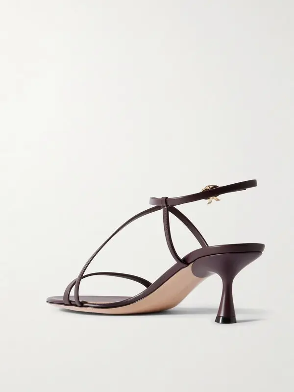 GIANVITO ROSSI 55 Leather Sandals - Brown