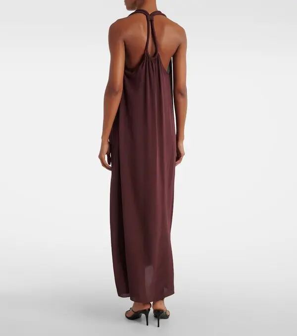 ADRIANA DEGREAS Satin Maxi Dress