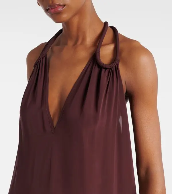 ADRIANA DEGREAS Satin Maxi Dress