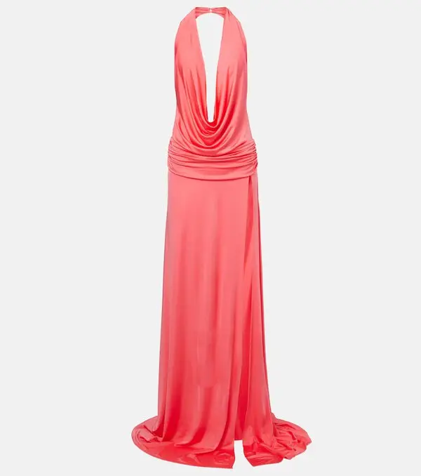 THE NEW ARRIVALS ILKYAZ OZEL Draped Satin Gown