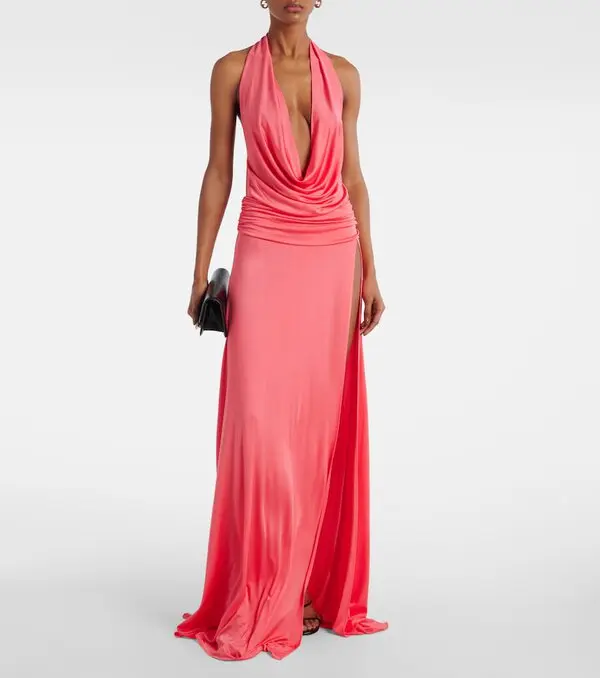 THE NEW ARRIVALS ILKYAZ OZEL Draped Satin Gown