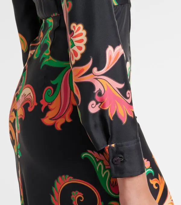 Etro Printed Silk Shirt Dress