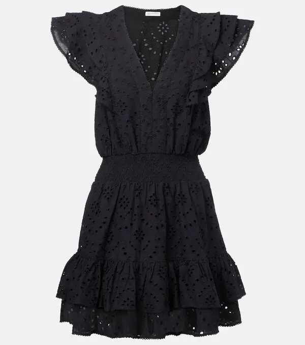 Poupette St Barth Camila Ruffled Mini Dress - Black