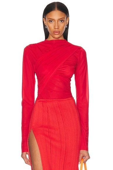 JADE CROPPER Draped Top