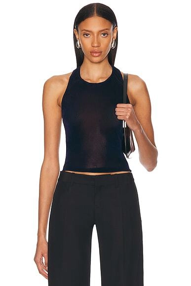 PRISCAVERA Velvet Racerback Tank Top