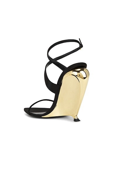 Saint Laurent Gippy Wedge Sandal - Nero