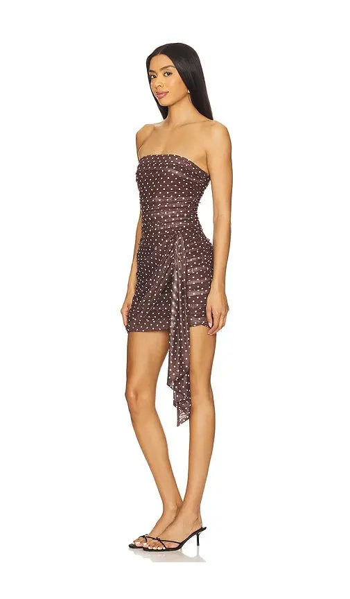 Amanda Uprichard X Revolve Polka Dot Draped Strapless Dress
