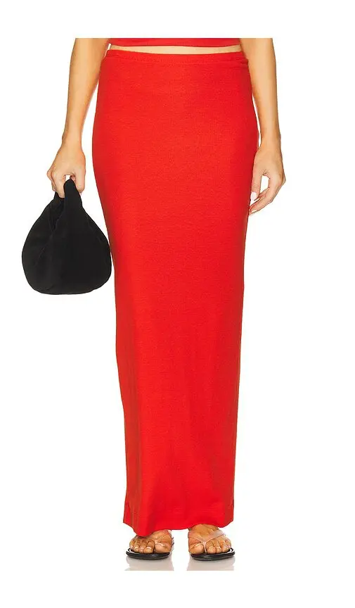 Eterne Emma Ribbed Jersey Skirt - Red