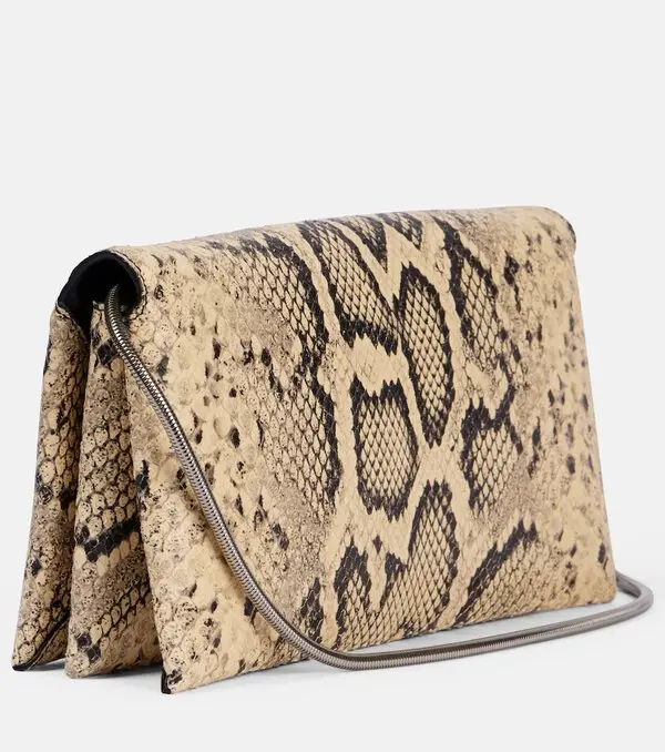 JIL SANDER Carnet Snake-effect Leather Clutch