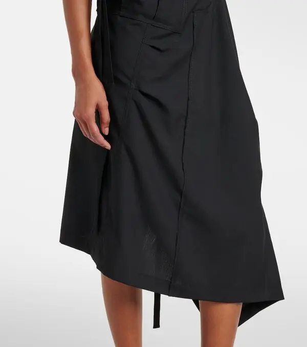 Junya Watanabe Halterneck Wool Midi Dress