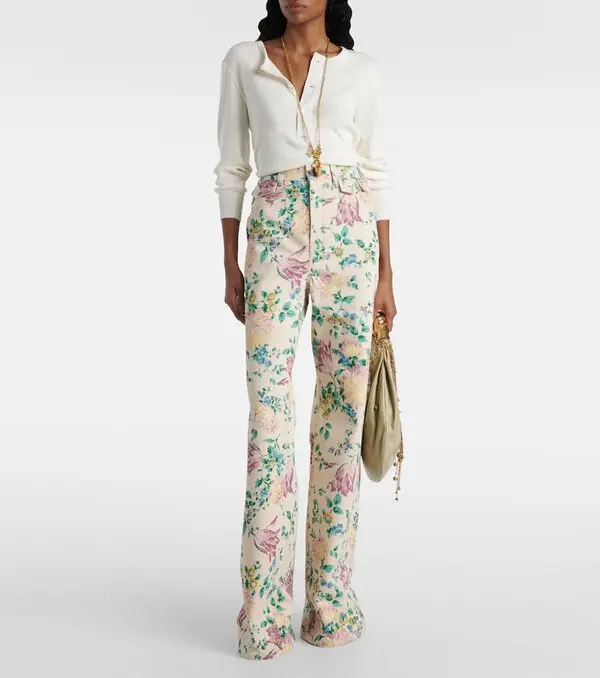 Chloé Floral High-rise Flared Jeans