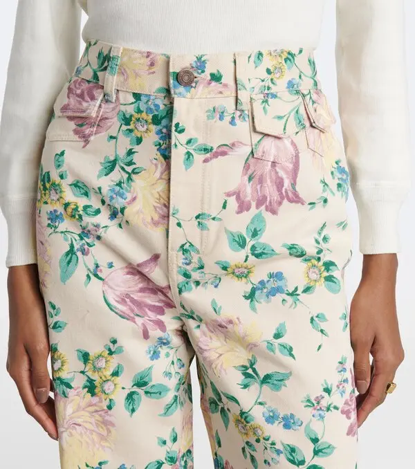 Chloé Floral High-rise Flared Jeans