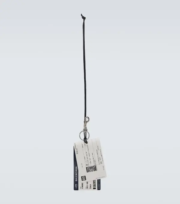Balenciaga Train Ticket Keychain - Black