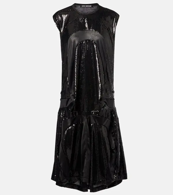 Junya Watanabe Sequined Midi Dress - Black