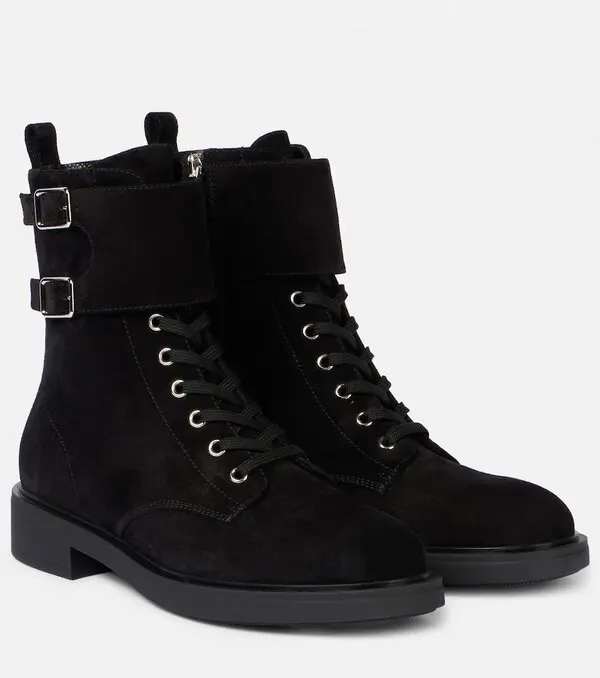 GIANVITO ROSSI Ripley Suede Combat Boots