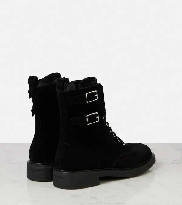 GIANVITO ROSSI Ripley Suede Combat Boots