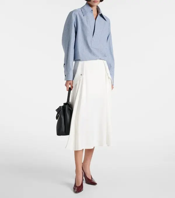 Bottega Veneta Pleated Midi Skirt