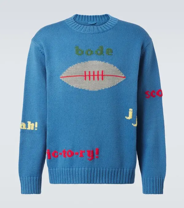 BODE Spirit Embroidered Cotton And Wool Sweater