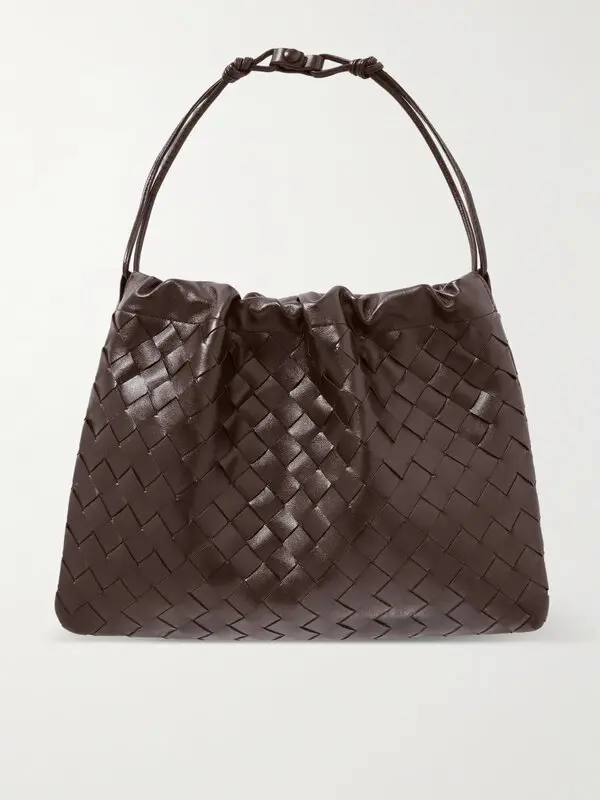 Bottega Veneta Intrecciato Leather Pouch - Brown