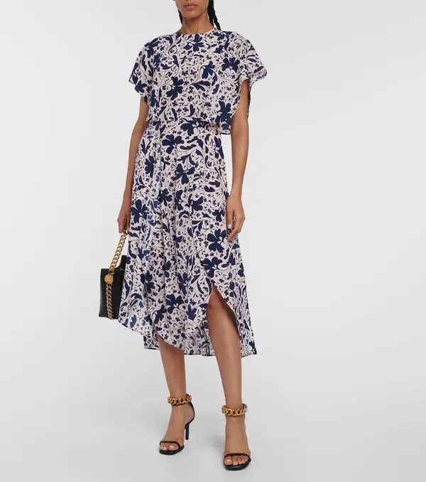 Stella McCartney Floral Silk Midi Dress - Multicoloured