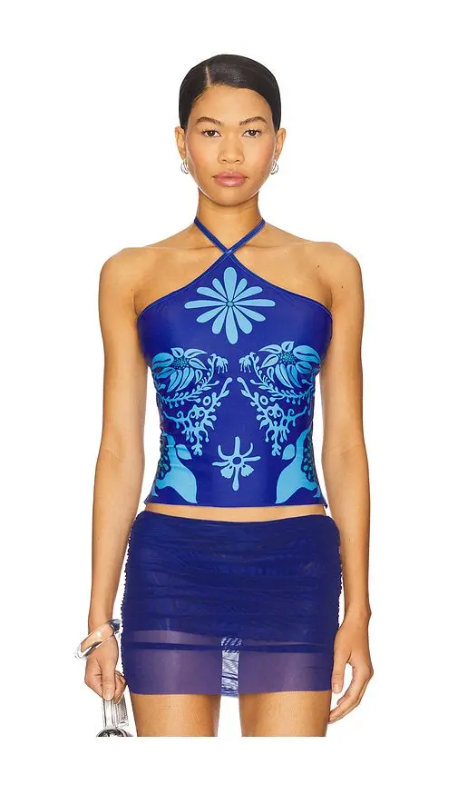 DI PETSA Flora Halter Top - Blue