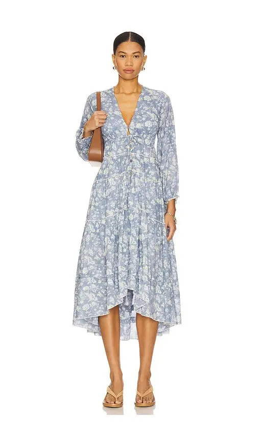 Free People Pappiet Midi Dress - Blue