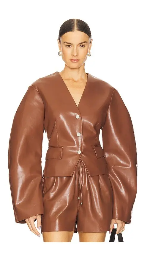 Nanushka Kiyo Blazer - Brown