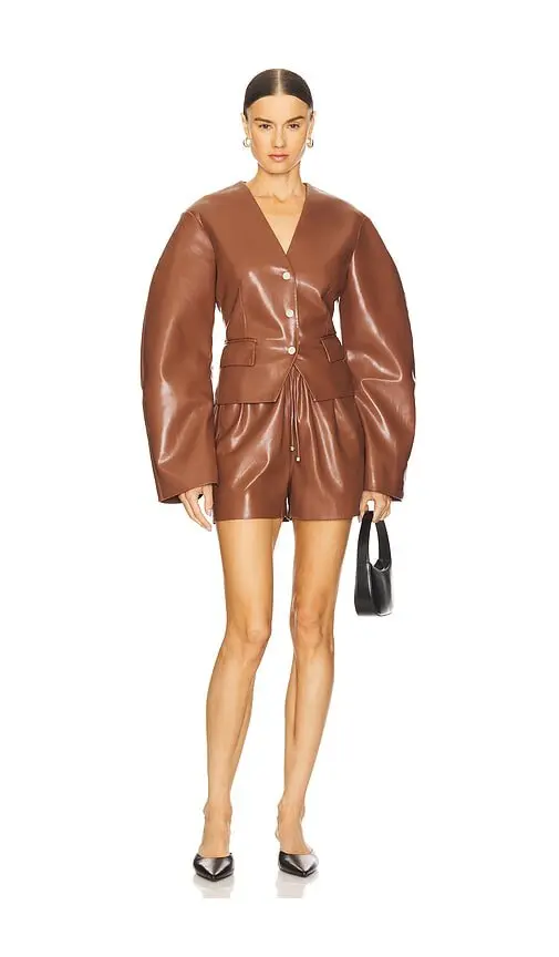 Nanushka Kiyo Faux Leather Blazer
