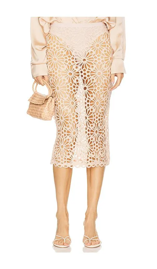 Norma Kamali Straight Midi Skirt - Blush