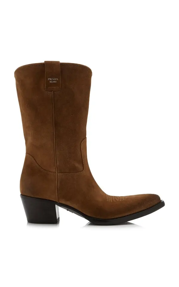 Prada Suede Western Boots