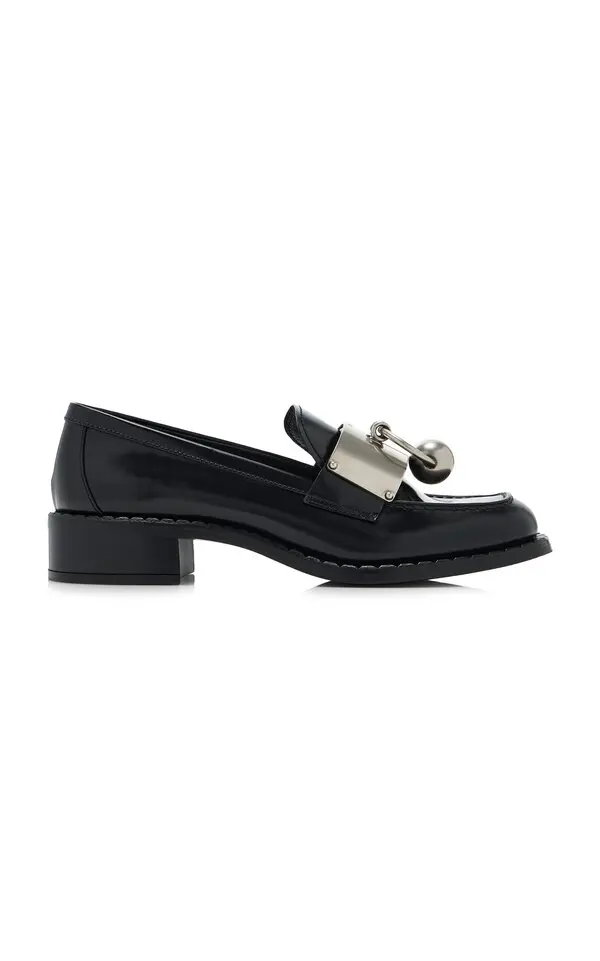 Prada Metal Detailed Leather Loafers