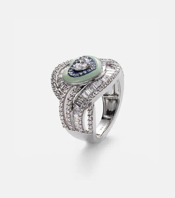 KAMYEN 18kt White Gold And Titanium Diamond Ring