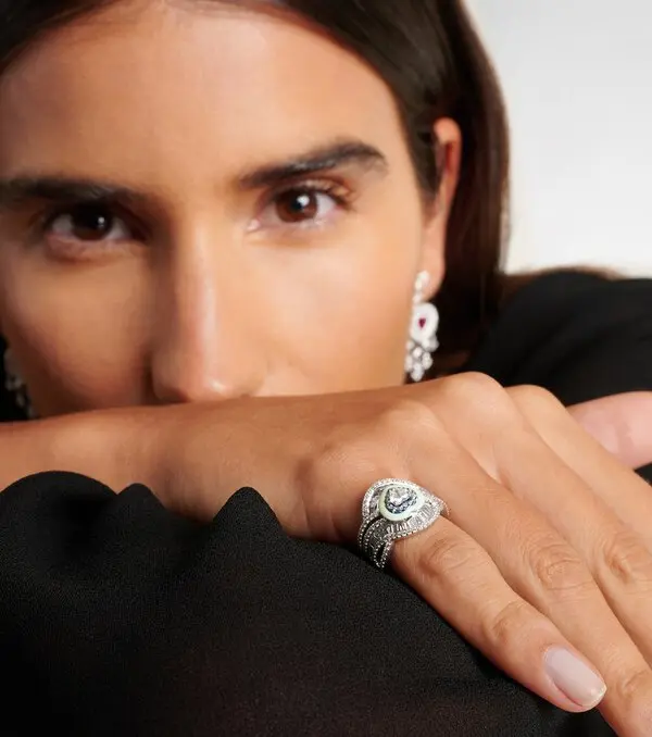KAMYEN 18kt White Gold And Titanium Diamond Ring