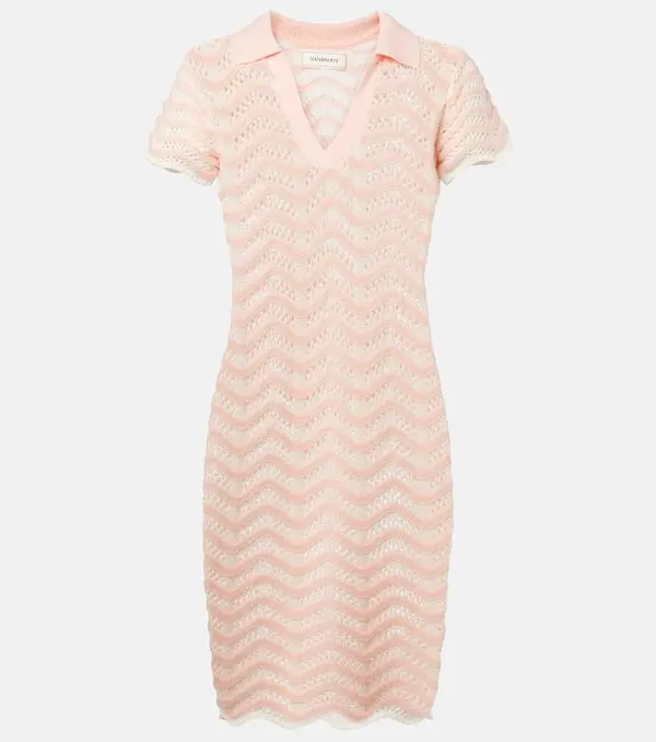 BANANHOT Coco Striped Cotton-blend Minidress - Pink