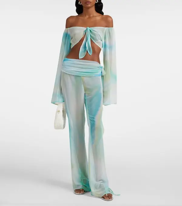 BANANHOT Grace Semi-sheer Off-shoulder Top
