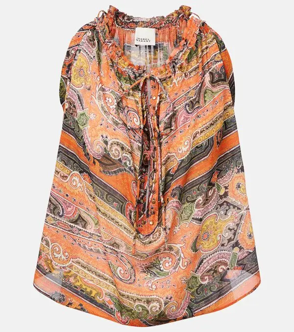 Isabel Marant Étoile Marilou Paisley Silk Voile Top - Multicoloured