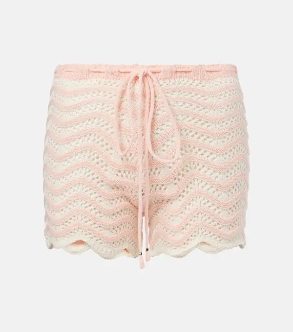 BANANHOT Mina Striped Cotton-blend Shorts - Pink