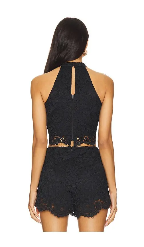 Amanda Uprichard Brynley Halterneck Lace Top - Black