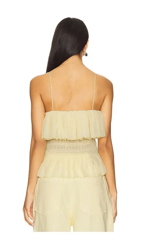 Ronny Kobo Alexi Smocked Chiffon Top - Lemon
