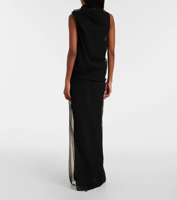 Khaite Jeanty Tulle Maxi Dress In Ivory Glow