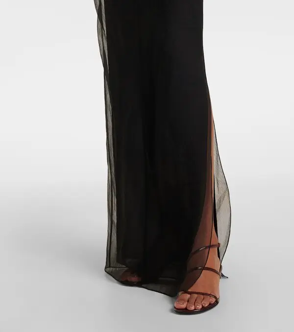 Khaite Jeanty Tulle Maxi Dress In Ivory Glow