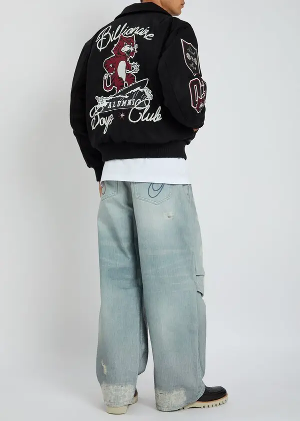 BILLIONAIRE BOYS CLUB Wool-blend Varsity Jacket With Patchwork And Appliqués
