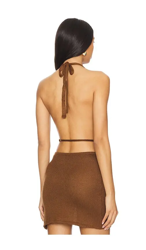 FLOOK THE LABEL Jayla Halter Top - Brown