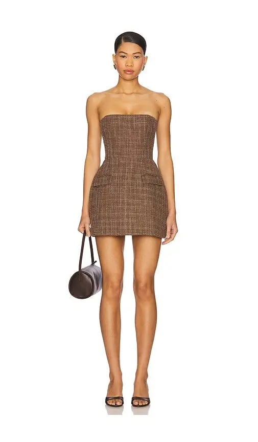 Amanda Uprichard X Revolve Strapless Bethany Romper - Chocolate