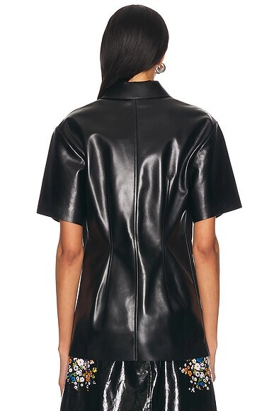 JIL SANDER Leather Short Sleeve Shirt