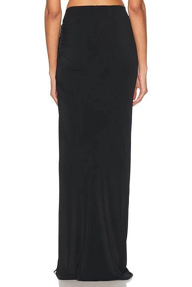 SID NEIGUM Floor Length Gathered Belt Skirt - Black